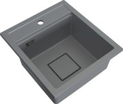 Gamma Quadro 4550, 1-komorový granitový dřez 450x495x220 mm, šedá, GMA-ZLE000221