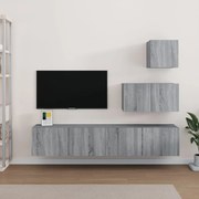 4dílný set TV skříněk šedý sonoma kompozitní dřevo 3114644