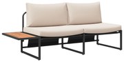 Zahradní sofa s polštářem Hnědá 200.5 x 70 x 85.5cm kov