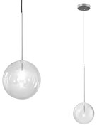 Toolight Skleněné kulovité svítidlo 20cm APP1684-1CP chrom