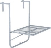 Outsunny skládací závěsný balkónový stůl – 4polohové nastavení, svorka na zábradlí, odolný, 60 × 40 cm, šedý | Aosom