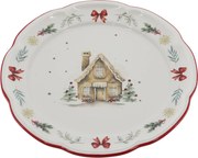 Vánoční keramický dezertní talířek Chalet de Noël – Ø 20,5*2 cm