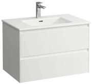 Laufen - Skříňka s umyvadlem, 80x50x52 cm, 2 zásuvky, lesklá bílá H8649652611041