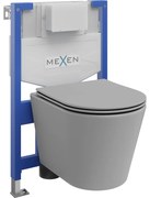 Mexen podomítkový WC set Fenix XS-F s WC mísou Rico a pomalu zavíratelným prkénkem, světle šedý mat - 68030724061