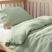 Celoroční mušelínové povlečení do postýlky Salvia - GOTS Velikost: 95 x 130 + 45 x 65