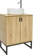 Ceramia Easy koupelnová skříňka s umyvadlem 60x73x36 cm světlý dub lesk EASYUMDB2