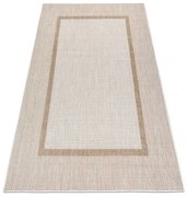 koberec  SISAL SION Rám 21782 ploché tkaní ecru, béžová velikost 180x270 cm | krásné koberce cz