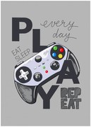Fleecová deka Every day Play - Eat, sleep, play &amp; repeat - 100 x 140 cm