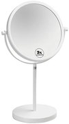 Bemeta Design WHITE: Kosmetické zrcátko, ø 200 mm, oboustranné, na postavení - 112201254