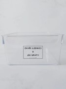 ZAVŘI LEDNICI A JDI SPÁT! - Samolepka s rámečkem na dózy do lednice, 6 x 4 cm