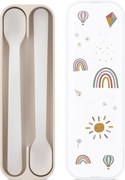 Béžové plastové dětské lžičky v sadě 2 ks Sunshine & Rainbow – Mepal