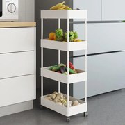 VerDesign REGGIE 4 cargo regál na kolečkách, bílá