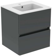 Ideal Standard Eurovit - Skříňka s umyvadlem, 55x50x44 cm, 2 zásuvky, lesklá šedá R0571TI