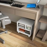 HOMCOM Stojan na tiskárnu – úložný nábytek s kancelářským kabinetem a 4 otevřenými přihrádkami - rozměry 40D x 30Š x 36V cm - v bílé dřevě | Aosom