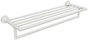 Sapho X-Round - Polička s držákem ručníků, délka 55 cm, bílá XR421W