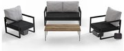 Šedý zahradní lounge set pro 4 – Floriane Garden
