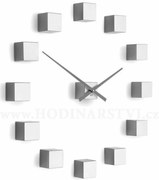 Designové nástěnné nalepovací hodiny Future Time FT3000SI Cubic silver