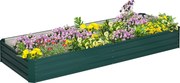 Outsunny Ocelový vyvýšený záhon, Zahradní bedna s chladným rámem 241x90.5x30cm pro květiny, rostliny, ovoce a zeleninu, Tmavě zelená | Aosom