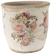 Keramický obal na květináč s růžemi Rosien – 14x13 cm