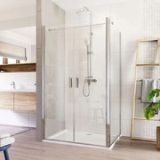 Mereo Mereo, Sprchový kout, Lima, obdélník, lítací dveře a pevný díl, chrom ALU, sklo Čiré, CK87543K