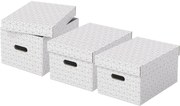 Archivační krabice esselte home, velikost m, 26.5 x 20.5 x 36.5 cm, bílá - set 3 ks