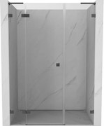 Mexen Lunar L, levé otočné sprchové dveře 120 cm, 8mm čiré sklo, broušený grafit profil, 834SL-120-050-66-00-L