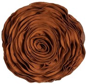Hnědý kulatý polštář ve tvaru květu Bella - Ø 40 cm