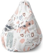 Sedací vak Pear malované kočičky - dětský, barevná