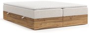 Boxspring postel s úložným prostorem v béžovo-přírodní barvě 200x200 cm Faro – Maison de Rêve