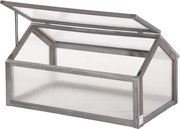 Outsunny Dřevěný Mini Skleník 90 x 52 x 49,5 cm, Skleník s Krytem, Světlo Přenášející Studený Rám, Zimní Odolný Vyvýšený Záhon pro Zahradu, Balkon, Še