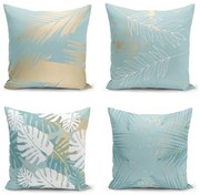 Sada 4 povlaků na polštáře Minimalist Cushion Covers Lagoon, 55 x 55 cm