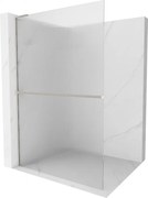 Mexen Kioto+ L, sprchová zástěna Walk-In s poličkou a věšákem 100 x 200 cm, 8mm sklo s žebrovým vzorem, broušená ocel profil, 800-100-123-97-09
