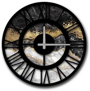 Nástěnné hodiny 50 cm 1xAA černá/zlatá/šedá