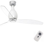 FARO 32020-Stropní ventilátor MINI ETERFAN bílá/čirá pr. 128 cm+dálkové ovládání