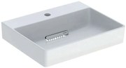 Geberit ONE - Umyvadlo 50x41x14 cm, skrytý přepad, s otvorem pro baterii, vodorovný odtok, KeraTect, bílá 505.019.00.1