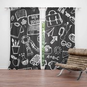 Sablio Závěs Černobílá škola: 2ks 140x250cm