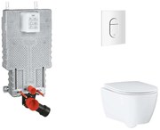 Grohe Uniset - Set předstěnové instalace, klozetu, sedátka SoftClose a tlačítka Arena Cosmopolitan, alpská bílá SANI15BB3114