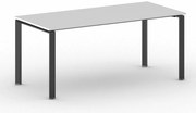 Jednací kancelářský stůl PRIMO INFINITY, 180x90 cm, černá podnož, bílá