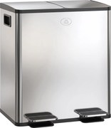 2 x 20litrové dvojité odpadkové koše, otevírání pomocí pedálu, snadné čištění, nerezová ocel, plast, stříbrná barva