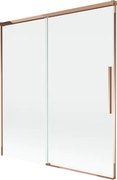 Mexen Rox, 2-křídlová posuvná vanová zástěna 150 x 150 cm, 8mm čiré sklo, růžové zlato profil, 8C9-150-001-60-00