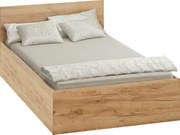 Postel s kovovým roštem a úložným prostorem, 120x200, dub craft zlatý, DOLI