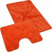Kvalitex Koupelnová a WC předložka dráhy oranžové SADA 60 x 100 cm + 60 x 50 cm