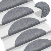 Schodové rohože samolepicí 15 ks 56 x 17 x 3 cm světle šedé půlkulaté 132693