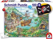 Puzzle schmidt puzzle v pirátské zátoce 100 dílků + dárek (pirátská vlajka)