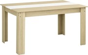 HOMCOM Moderní jídelní stůl obdélníkový pro 4-6 osob, nosnost 100 kg, pro obývací pokoj 140x89,5x75 cm bílý a dubový | Aosom