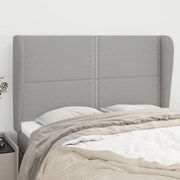 Čelo postele typu ušák světle šedé 147x23x118/128 cm textil 3117814