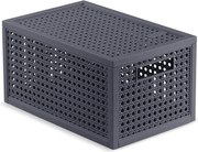 Tmavě šedý úložný box s víkem z recyklovaného plastu 19x30x15 cm Kaya – Curver