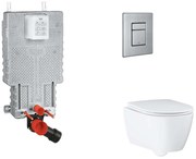 Grohe Uniset - Set předstěnové instalace, klozetu, sedátka SoftClose a tlačítka Skate Cosmopolitan, kartáčovaná nerezová ocel SANI15BB2112