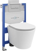 Mexen sada podomítková WC rám Fenix XS-U s WC mísou Rico a pomalu zavíracím sedátkem, bílý mat - 68530724001