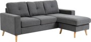 HOMCOM rohová sedací souprava tvaru L šedá rohová sedací souprava s lehátkem vzhled lnu pro 3 osoby 93x136x85cm ideální do obývacího pokoje | Aosom.de